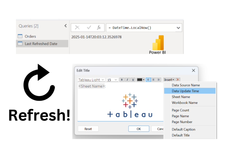 Tableau/Power BI Tips - Easy Steps to Add Refresh Timestamp - Daily BI ...